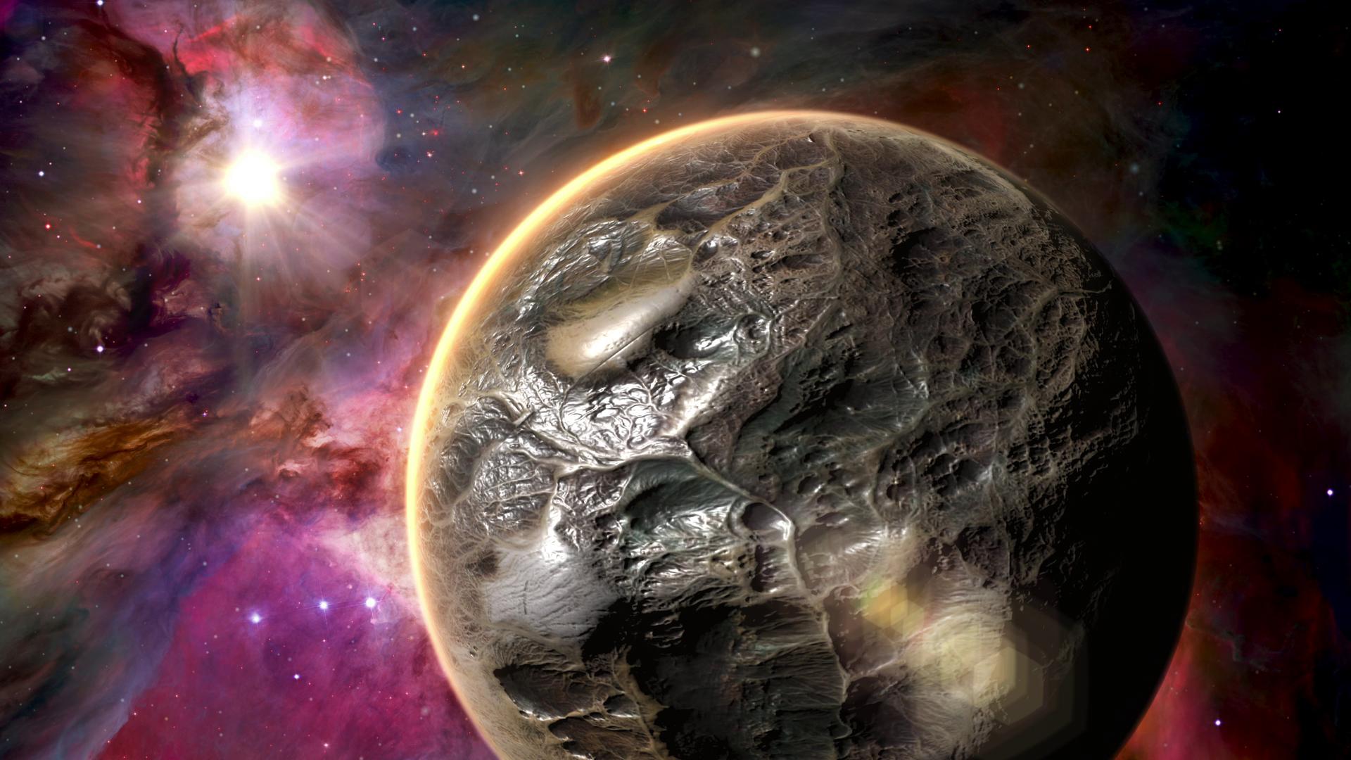 Mysterious Planet in Vibrant Space – A Luna Blue